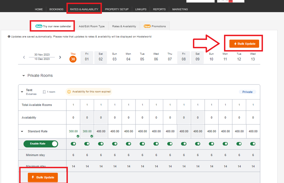 How to update rates?